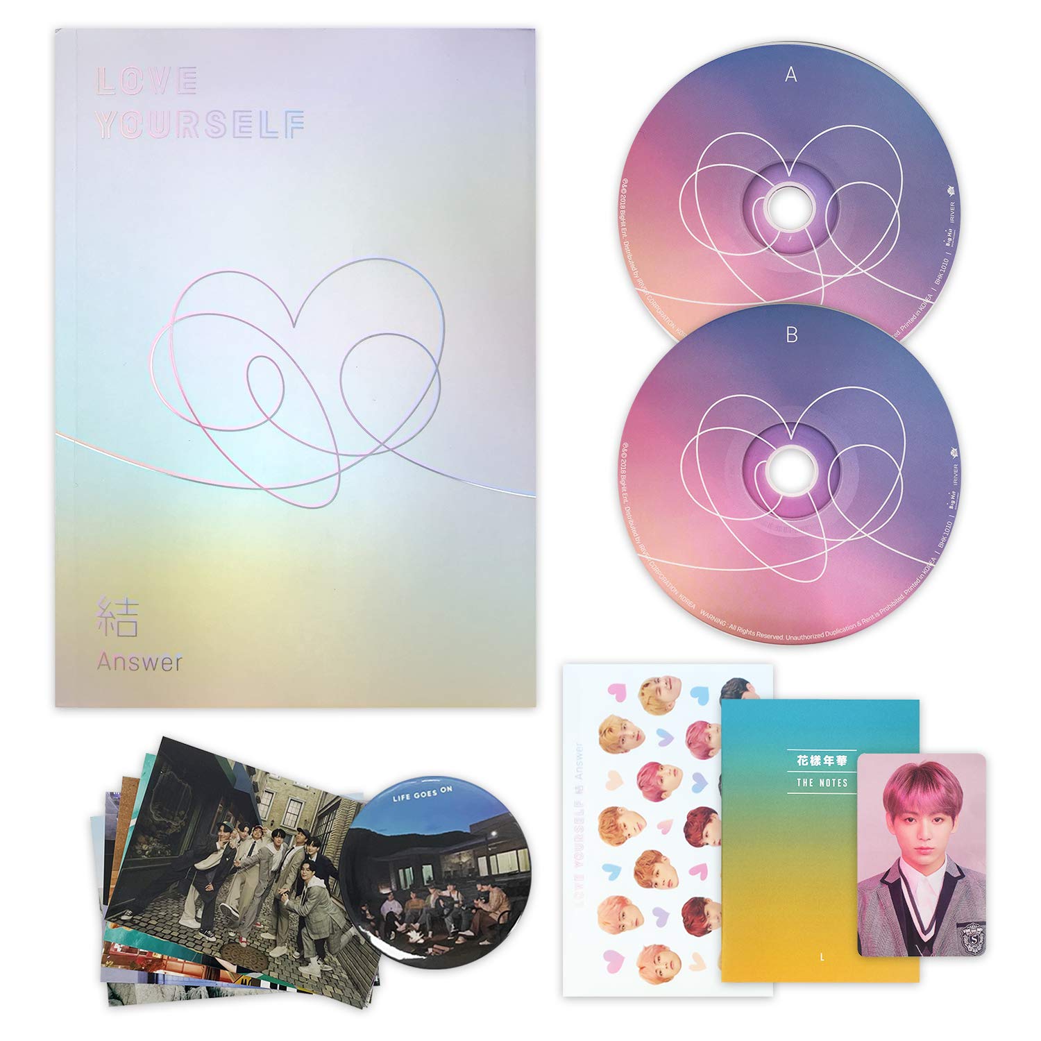 LOVE YOURSELF 結 ANSWER BTS Album 2CD + Photobook + Mini Book + Sticker ...