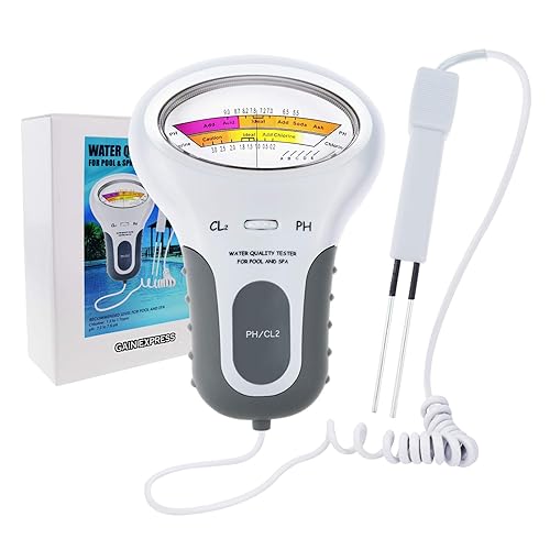2-in-1 Chlorine&PH Meter Swimming Pool Tester, Handheld CL2 Level Meter ...