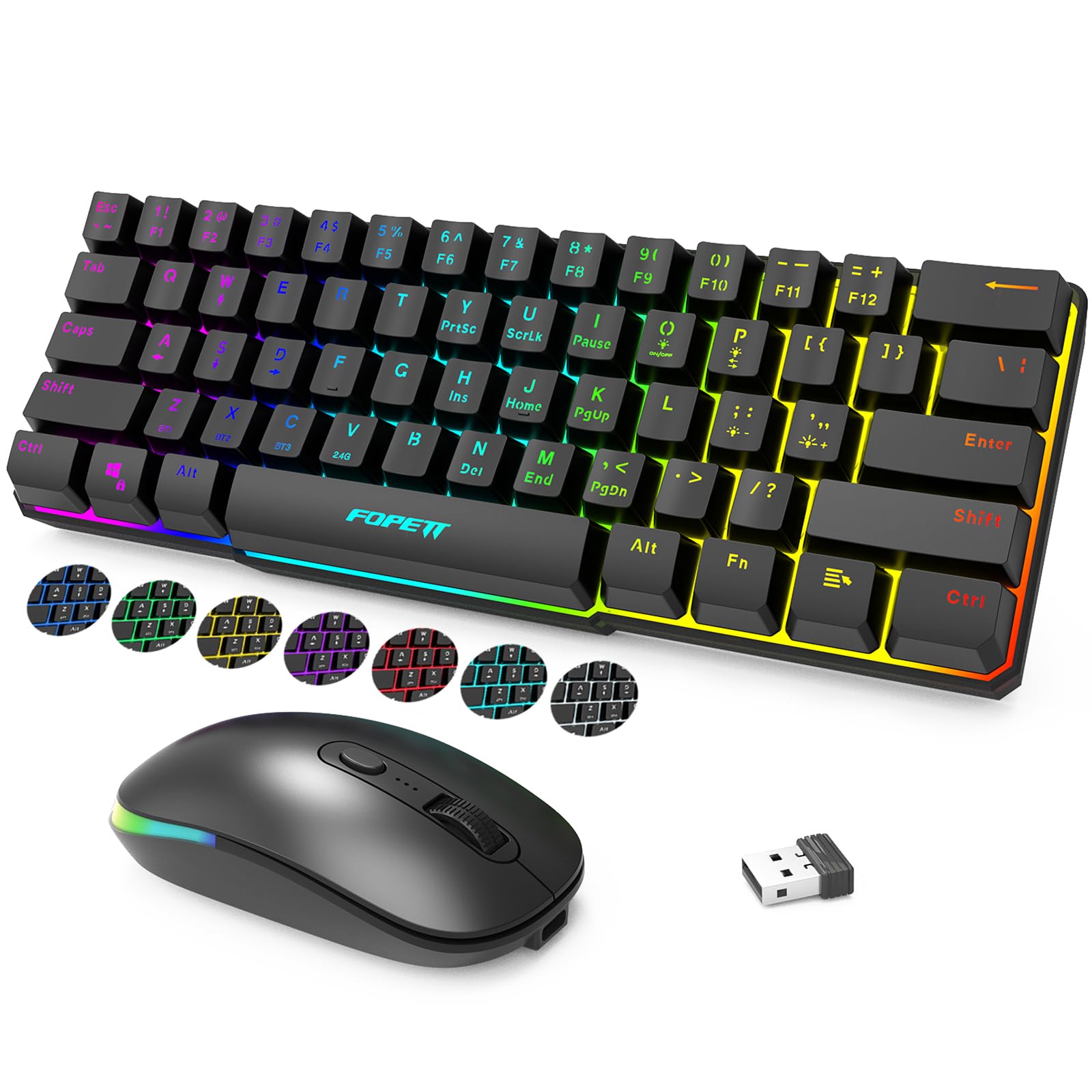 Mua FOPETT Wireless Keyboard and Mouse Combo Rechargeable Adjustable ...