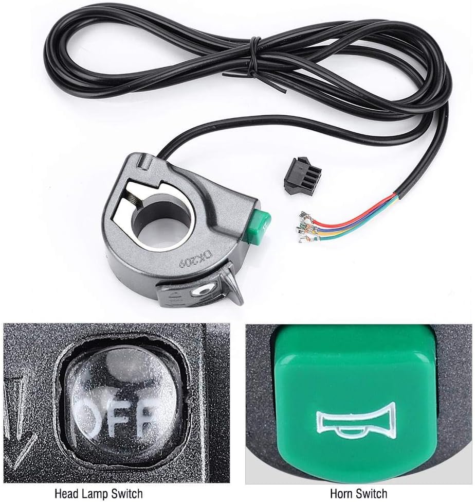 VGEBY Bike Light Switch, 2 IN 1 Handlebar Mounted Front Head Light Horn ...