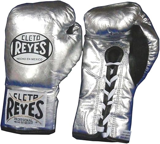 Cleto Reyes Official Fight Boxing Gloves - Silver - 8oz: Amazon.co.uk ...