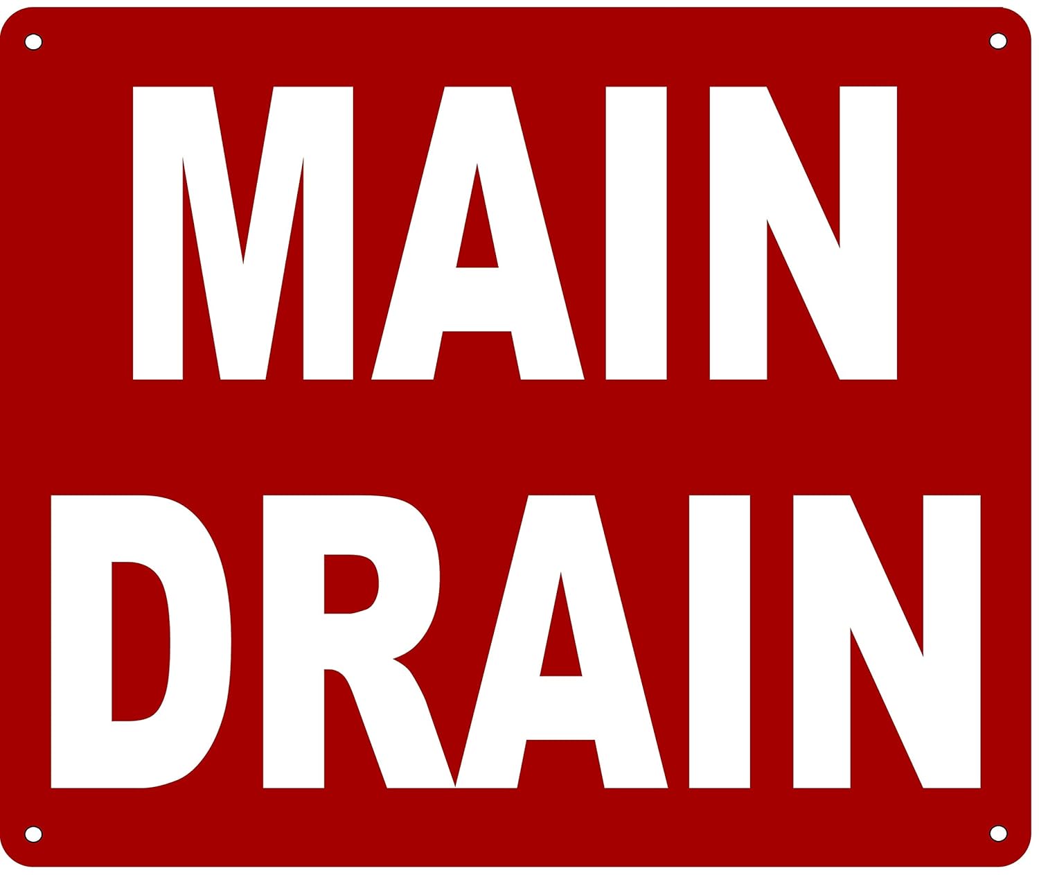 MAIN DRAIN SIGN (Aluminium Reflective, RED 10x12): Amazon.com ...