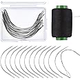 Amazon.com: Boao 20 Pieces Wig C Curved Needles with 328 Yard Thread ...