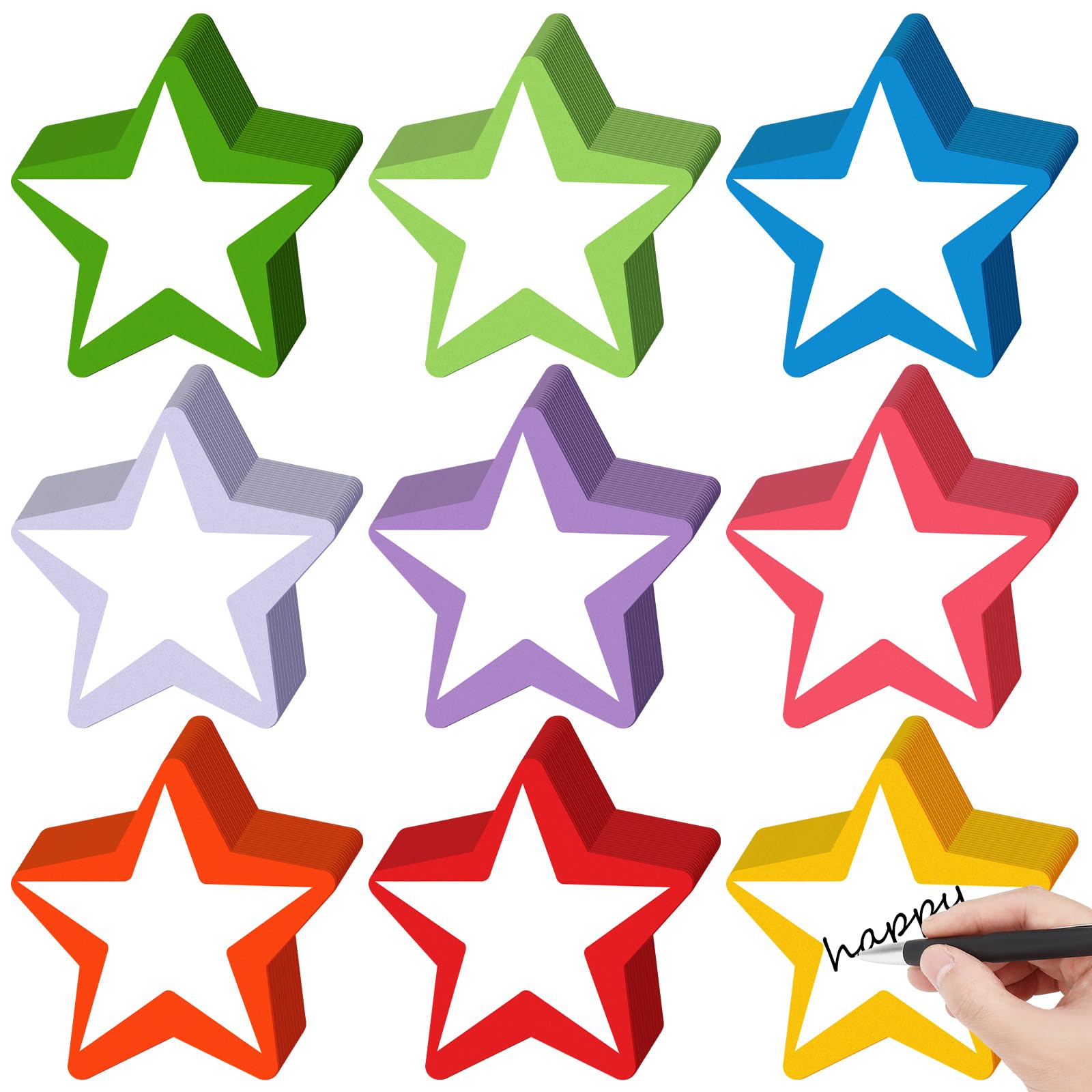 Tellingyou 150 Pcs Star Creative Paper Cutouts 4 Inches Blank Open ...