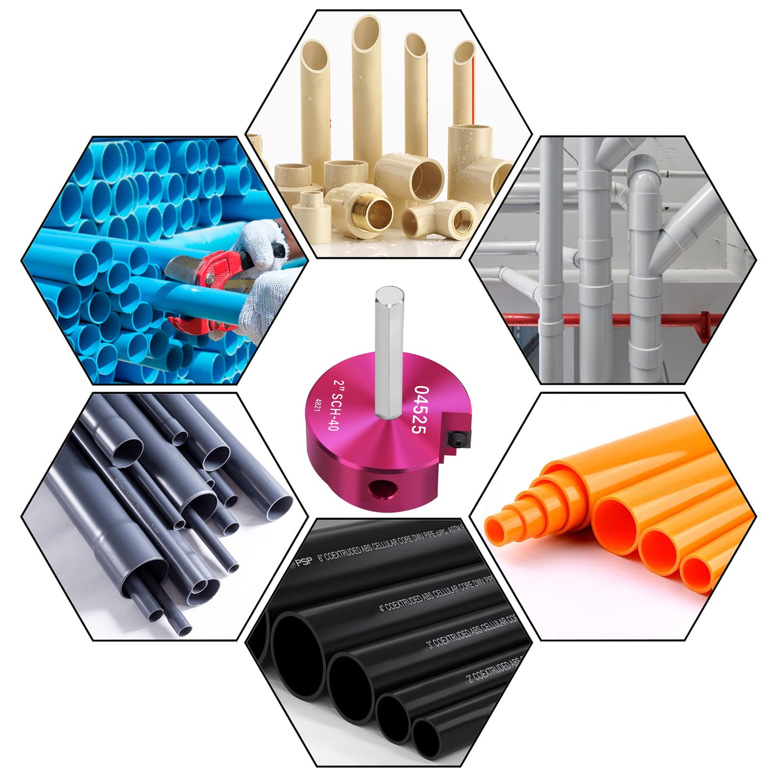 PVC Fitting Saver 2-Inch Head, PVC Pipe Reamer, PVC Socket Saver With 3 ...