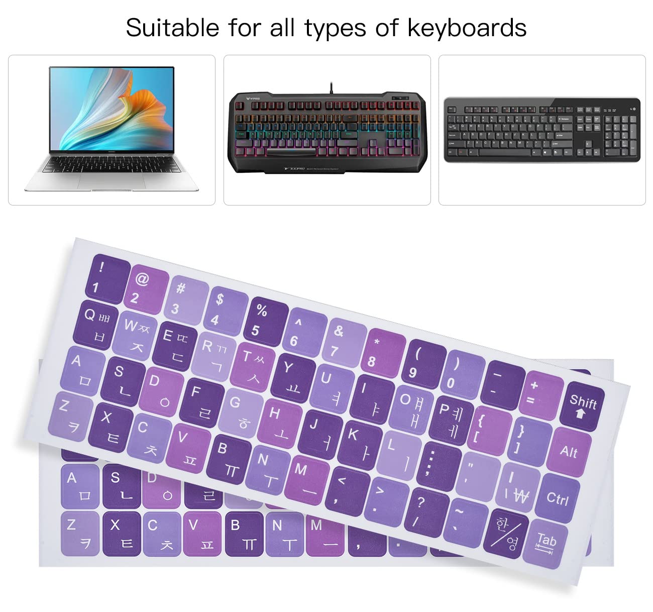 Mua 2Pack Korean Keyboard Stickers, Korean-English Keyboard Sticker on ...