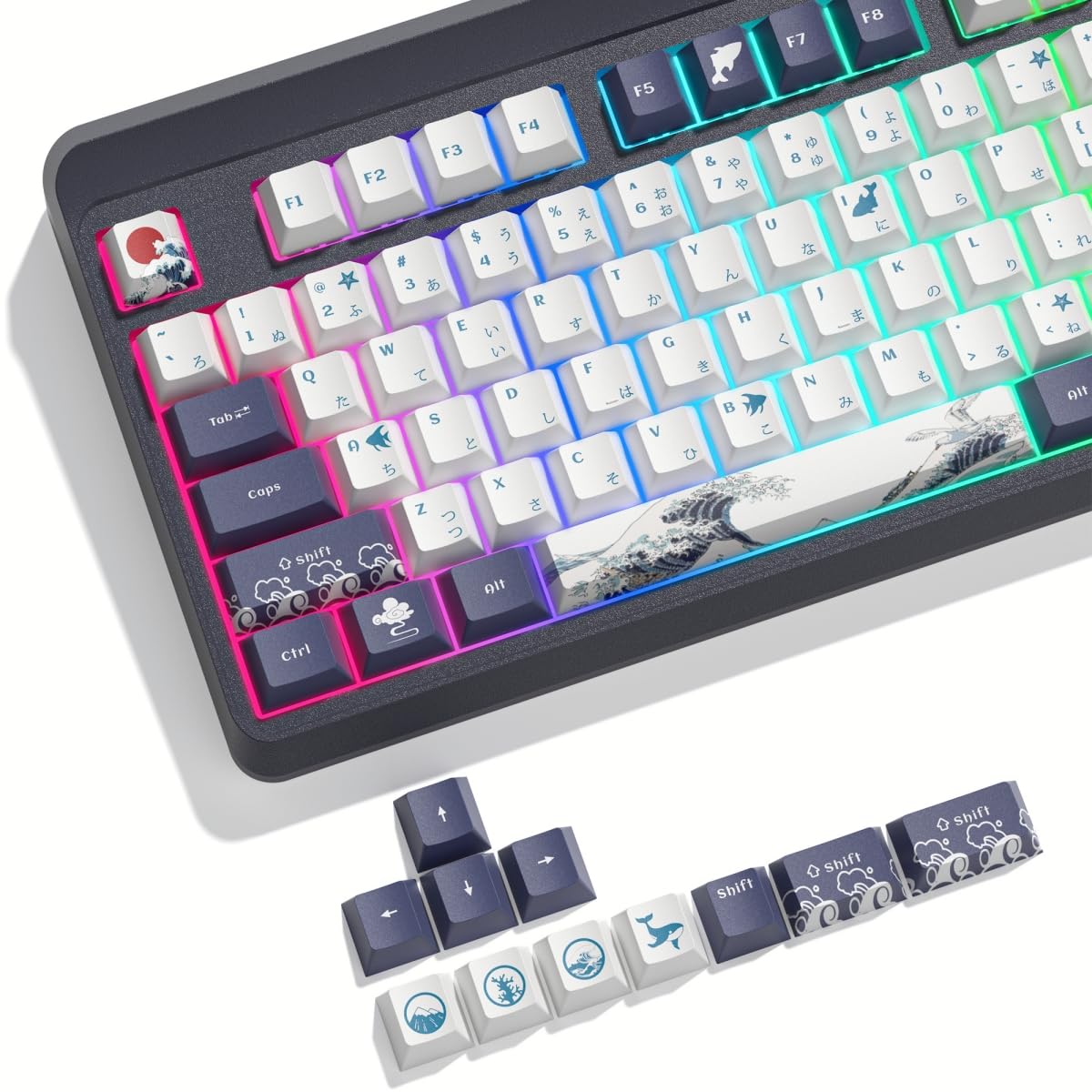 Mua Womier PBT Keycaps 60 65 75 Percent, Custom Keycaps Set Dye ...