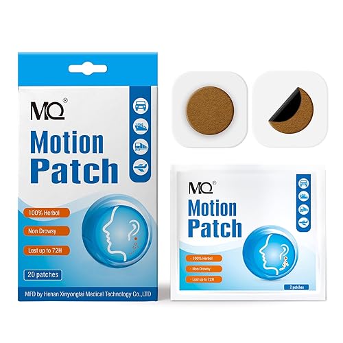 MQ Motion Sickness Patch,20 Count,Non Drowsy Sea Sickness Patches Behind Ear for Cruise Ship ...