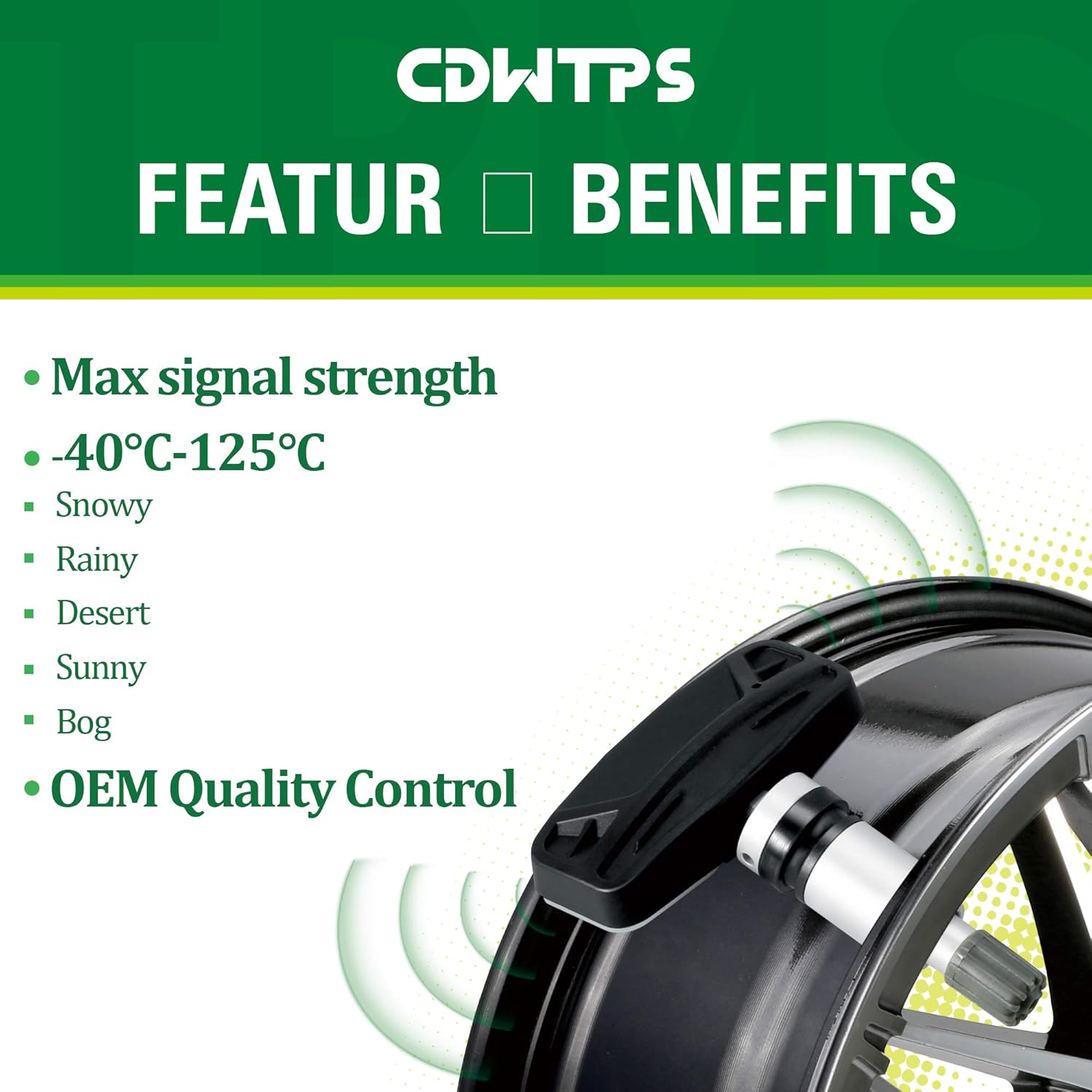 CDWTPS 2 IN 1Tyre Pressure Sensor, 315MHz + 433MHz Double Frequency ...