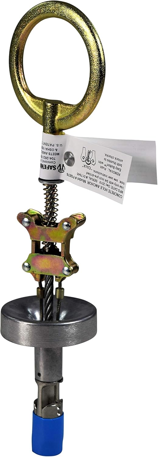 SafeWaze FS876 Fall Protection Removable Concrete Hole Anchor with Easy ...