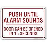 Amazon.com : ComplianceSigns Emergency Exit Push Until Alarm Sounds ...