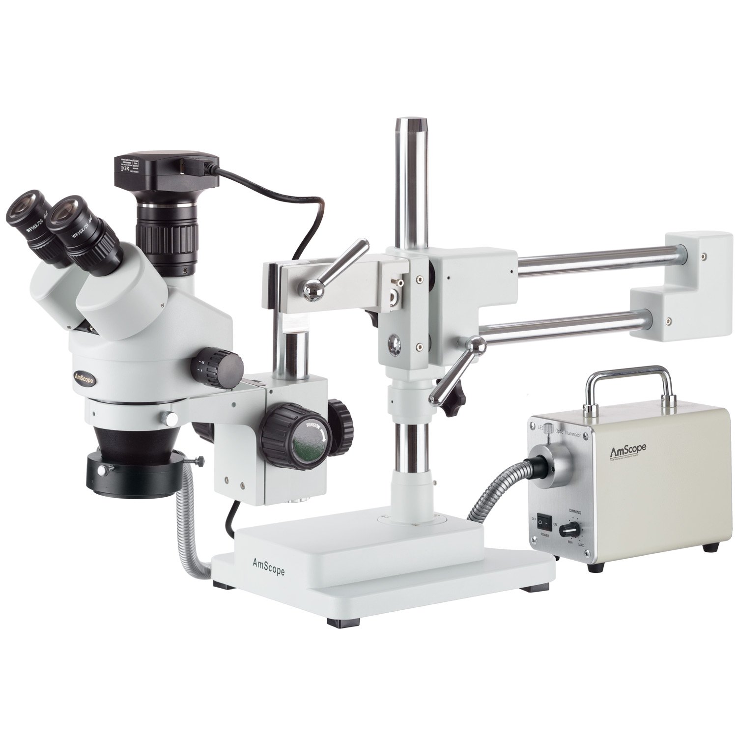 Stereo Microscopes AmScope 3.5X-90X Zoom Stereo Trinocular Microscope ...