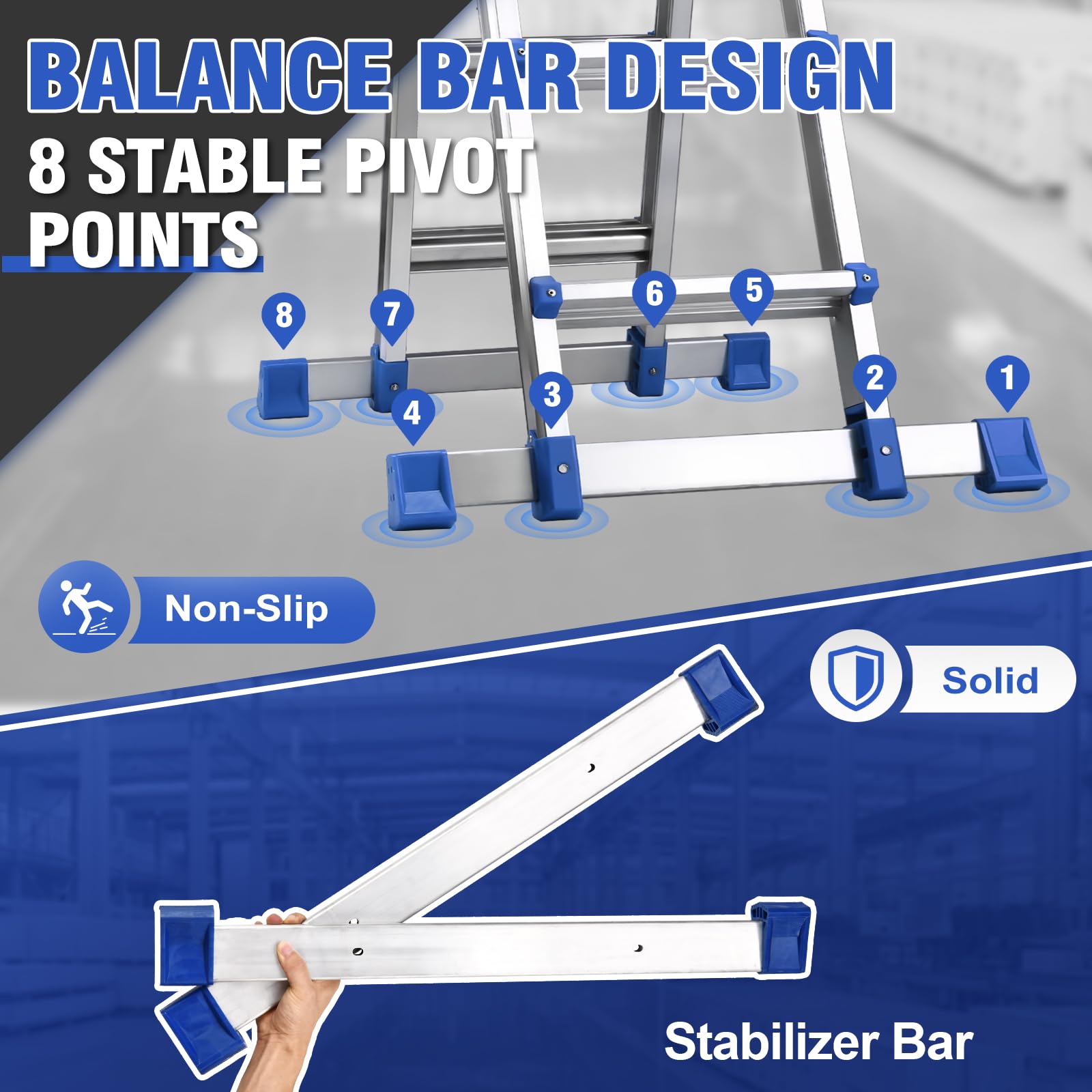 Mua HBTower Ladder, A Frame 4 Step Extension Ladder, 14 Ft Multi ...