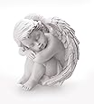 TEMPELWELT Deko Engel Figur Schutzengel Sitzend 13 cm Groß, Polystein ...