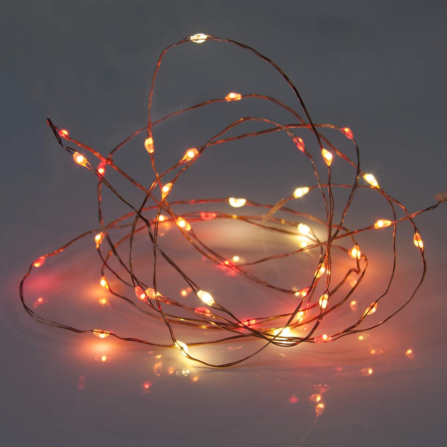 Qbis Micro LED String Lights. Red, Orange and Yellow LEDs, Copper Wire ...
