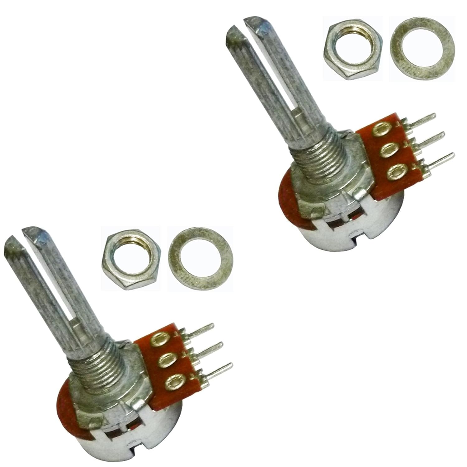 2 x A10K Ohm 10K Ohm A103 Single Mono Logarithmic Log gerändelt Splined ...