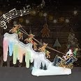 Amazon.com: oclchnilx Christmas Santa's Sleigh with 6 Reindeers ...