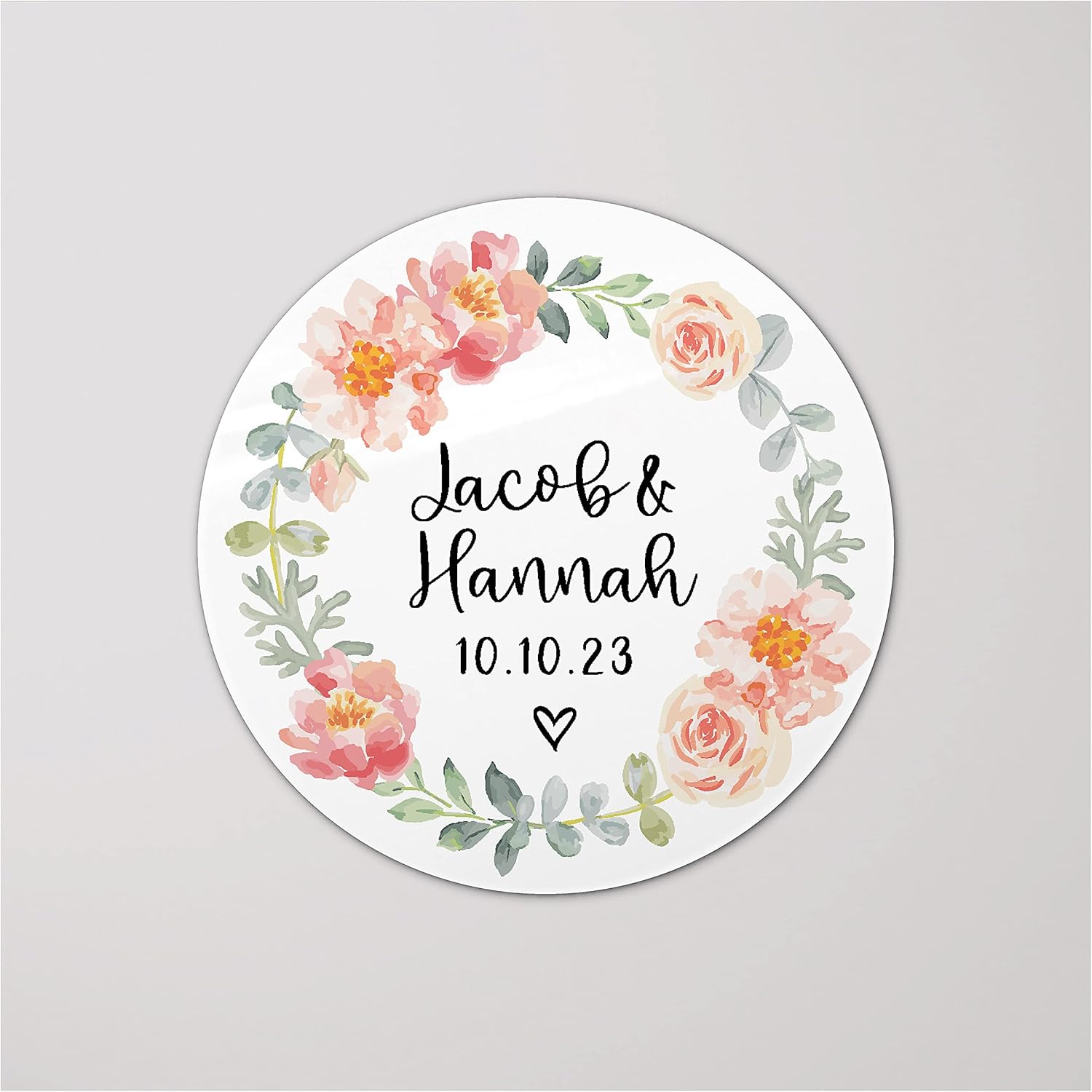 Wedding name stickers, Personalised with your surname (names) and date ...