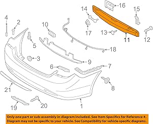 Genuine Hyundai 86630-3Q000 Bumper Beam Assembly, Rear, Bumpers ...