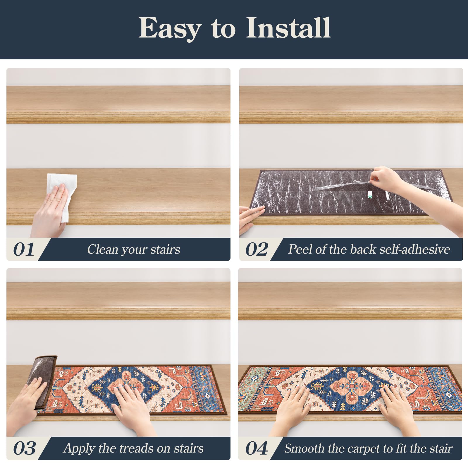 Mua Lahome Stair Treads Non Slip 15 Pack 8" X 30" Stair Treads for ...