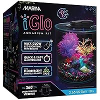 Marina iGlo 360 Aquarium Kit - 10 L (2.65 US gal), Blue,White, 10 l ...