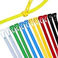 Amazon.com: 100 PCS 12 Inch Color Releasable Cable Zipper Cable Ties, Adjustable Reusable 50 Lbs ...