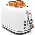 Toaster 2 slice, KitchMix Retro Stainless Steel Toaster with 6 Settings ...