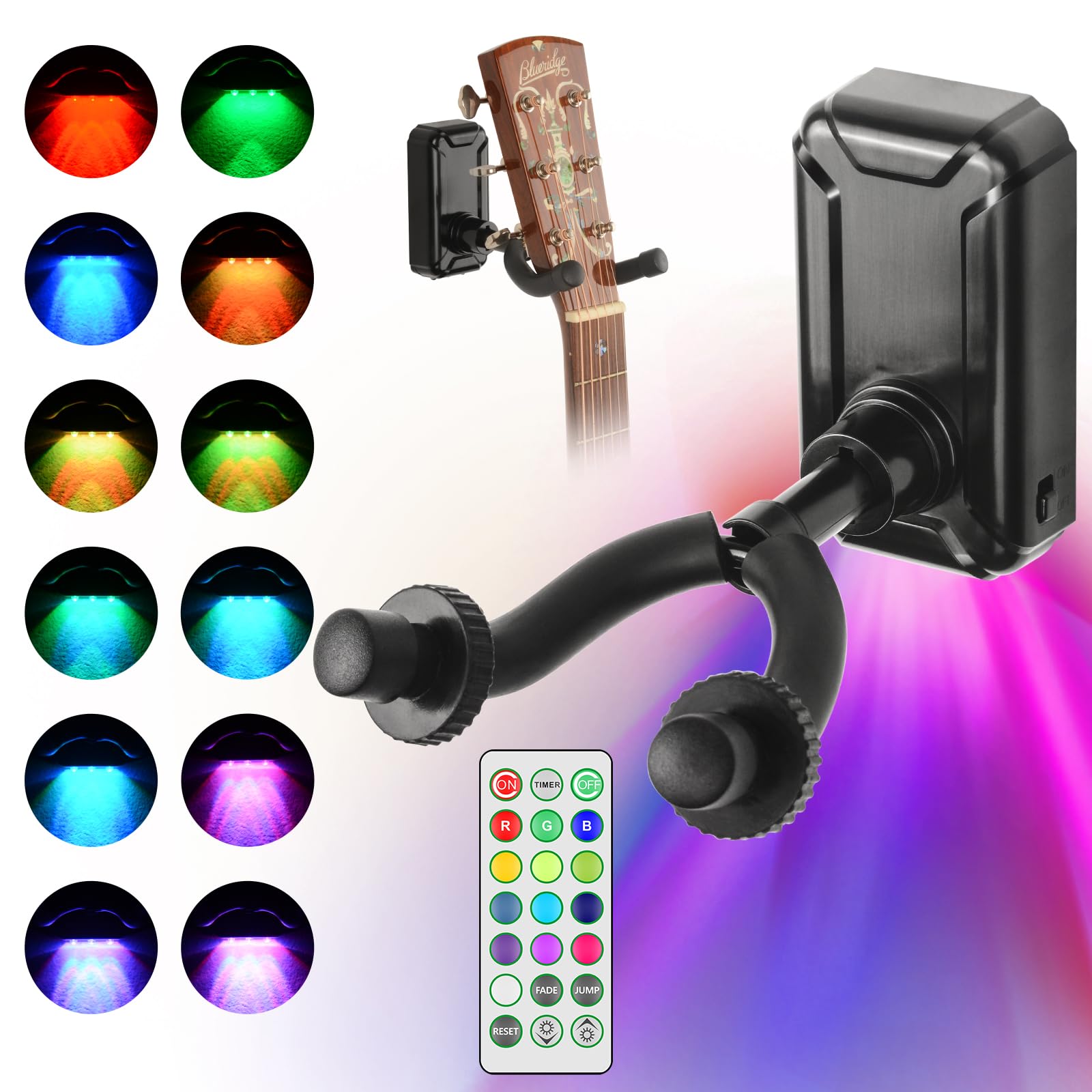 Mua ThEast LED Guitar Hanger Wall Mount, Gradient Colorful Light Guitar ...