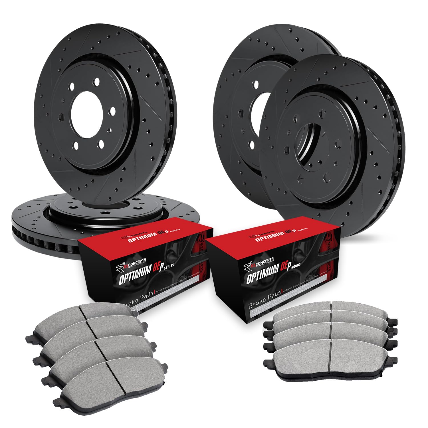 R1 Concepts Front Rear Brakes and Rotors Kit |Front Rear Brake Pads| Brake Rotors and Pads ...