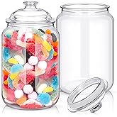 Amazon.com: Nuogo Candy and Cookie Jar Plastic Jars with Lids ...
