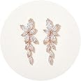 Amazon.com: SWEETV Marquise Rose Gold Cubic Zirconia Bridal Earrings, Elegant Wedding Earrings ...