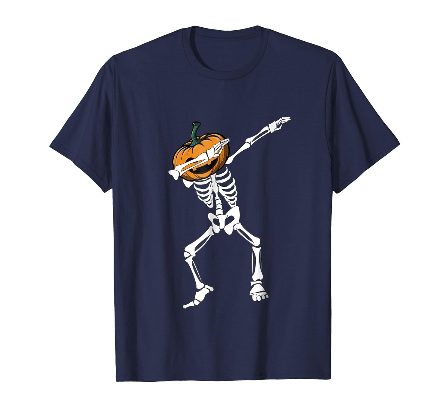 Funny Dabbing Skeleton Pumpkin Halloween Dab T Shirt-Bawle