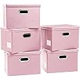 Amazon.com - PRANDOM Foldable Storage Bins with Lids [5-Pack] Leather ...