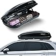 Amazon.com: Hard Shell Roof Cargo Carrier, 13 Cubic Feet Black Roof Box ...