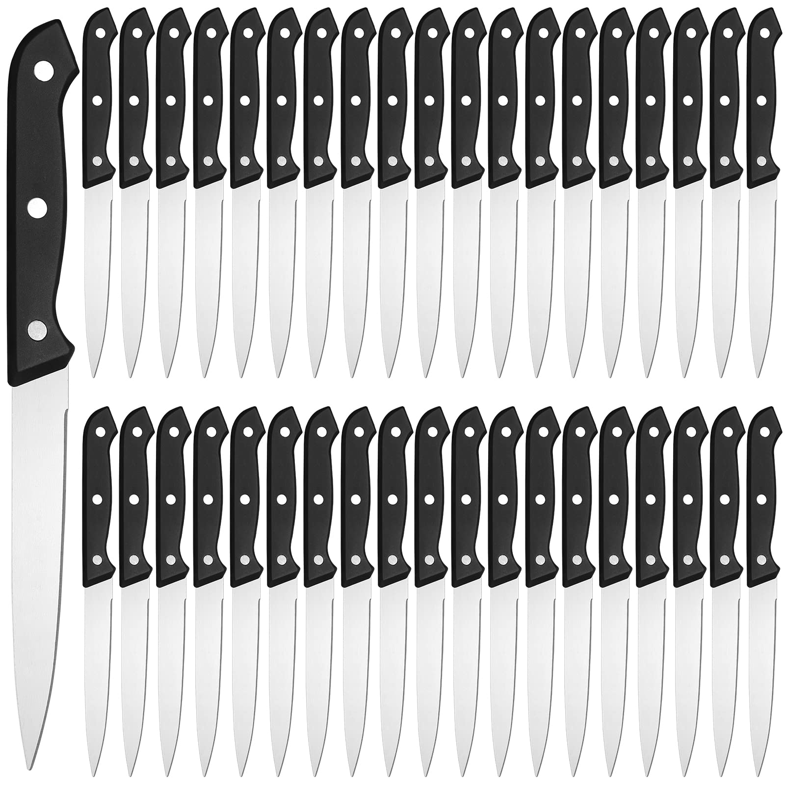 Lasnten 50 Pcs Fine Edge Steak Knife Set 8.67 Inches Stainless Steel ...