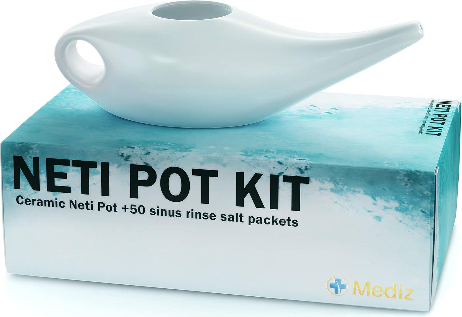 Amazon.com: Neti Pot Kit with 50 Saline Packets, (100 Days/ 3 Months ...