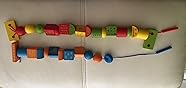 Amazon.com: Hape String-Along Shapes | Classic 32 Piece Wooden Block ...