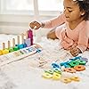 Melissa & Doug Counting Shape Stacker - Wooden Educational Toy with 55 ...