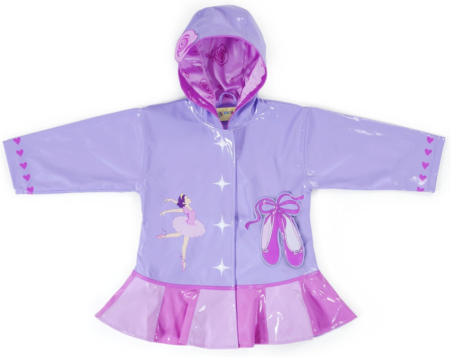 Amazon.com: Kidorable Pink Ballerina PU All-Weather Raincoat for Girls ...