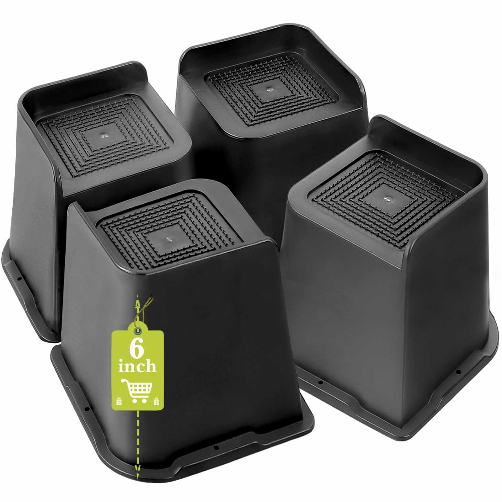 Yookwutar Bed Risers 2 inch, 3 inch, 4 inch, 6 inch, 8 inch Heavy Duty ...