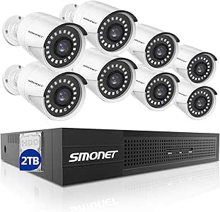 SMONET 5MP Home Security Camera Systems,8-Channel PoE Video Security ...