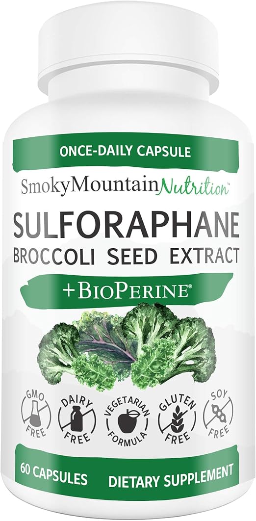 Sulforaphane Supplement 75mg with Myrosinase, Broccoli Sprouts Seeds ...