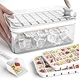 Amazon.com: Ice Cube Tray with Lid & Bin, Upgraded One Button Release Ice Cube Trays, Ice Maker ...