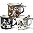 Amazon.com | Paayna Mini But First Coffee Mug Set of 3, Rise and Grind ...