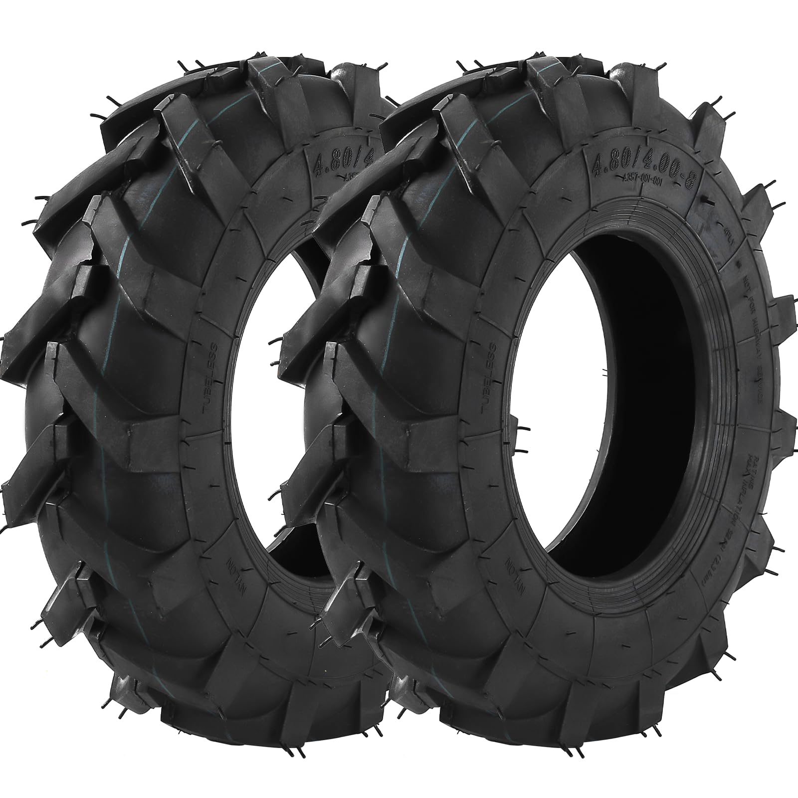 AR-PRO (2-Pack) 4.80/4.00-8 Tires Tubeless, 4.80-8 4.00-8 (4PR) Tractor ...