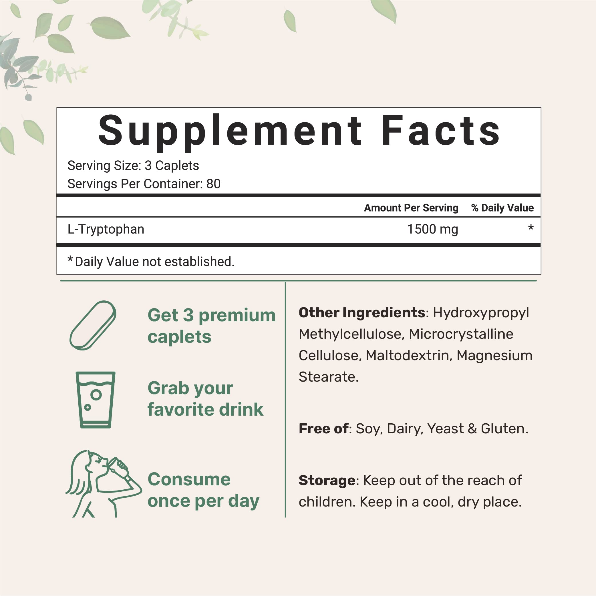 Mua Micro Ingredients L-Tryptophan Supplement, 1500mg Per Serving, 240 ...