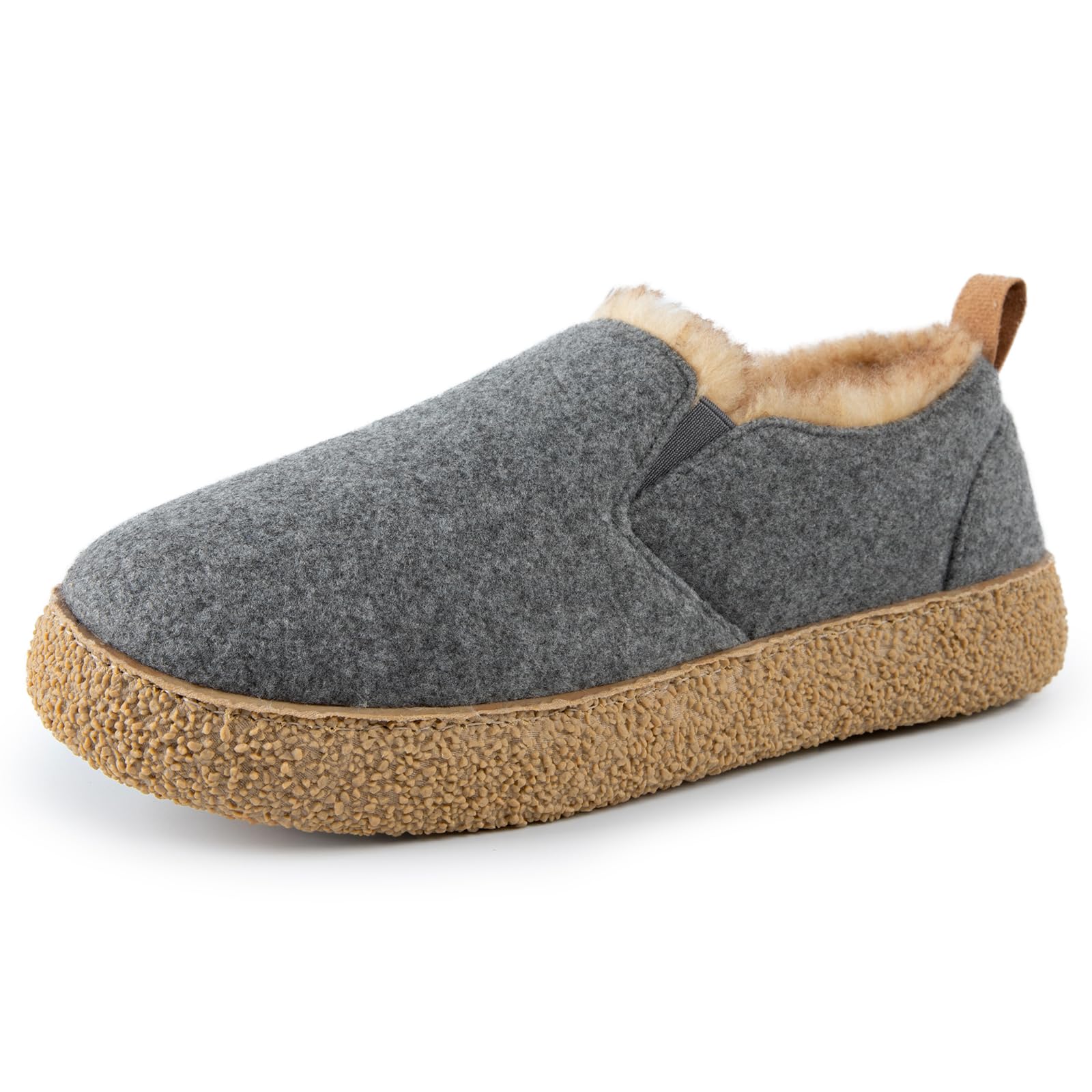MERRIMAC Women's Faux Felt Slippers Closed-back Warm Comfy Non-slip ...