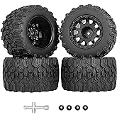 Amazon.com: Aimrock 1/10 Pre-Glued 12mm Hex 2.8'' Wheels and Tires Combo, Out Dia. 4.8'' for 1/ ...