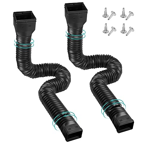 PXCAYFF 2 Pack Rain Gutter Downspout Extensions Flexible,Downspout ...