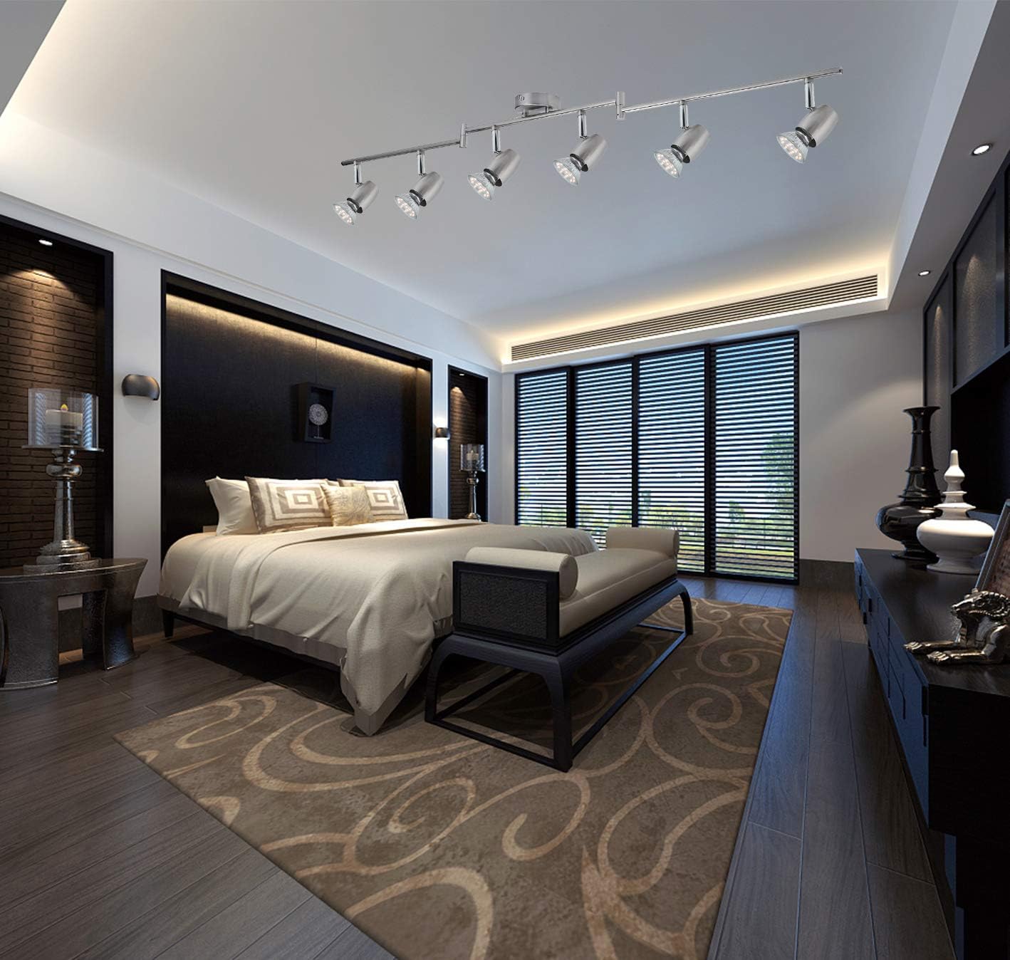 SEESEER LED Ceiling Spots Rotatable, 6 Way Pendant Spotlight Bar, Angle ...